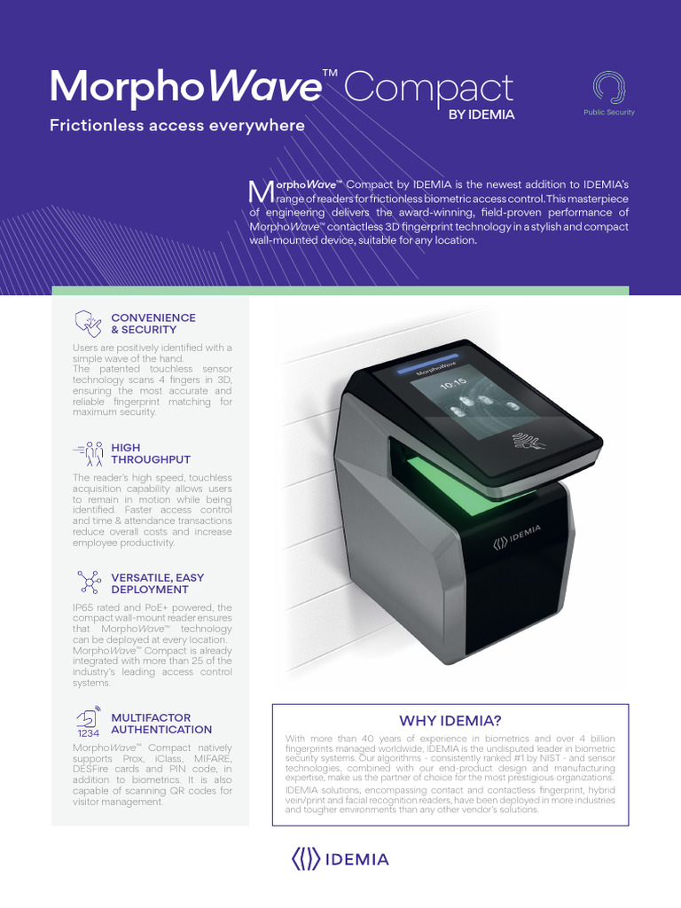 SAF-WAVECOMPACT Datasheet | PDF | Fingerprint | Biometrics