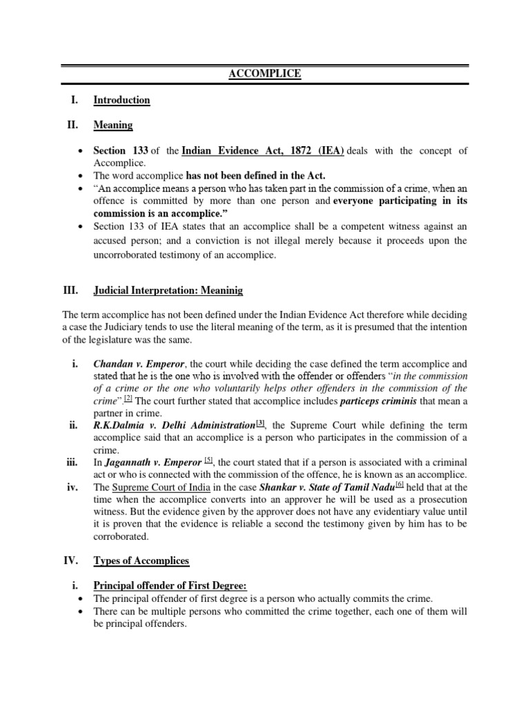 ACCOMPLICE | PDF | Witness | Confession (Law)