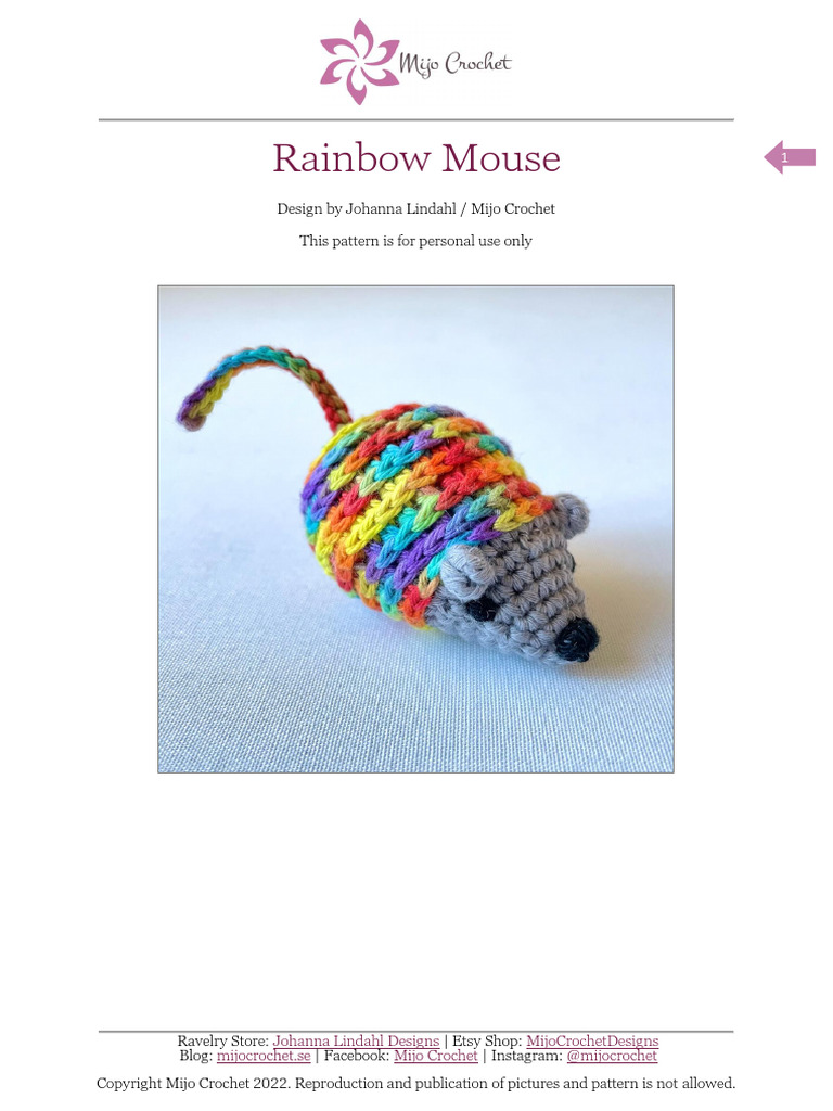 Rainbow Mouse-English US | PDF | Crochet | Yarn