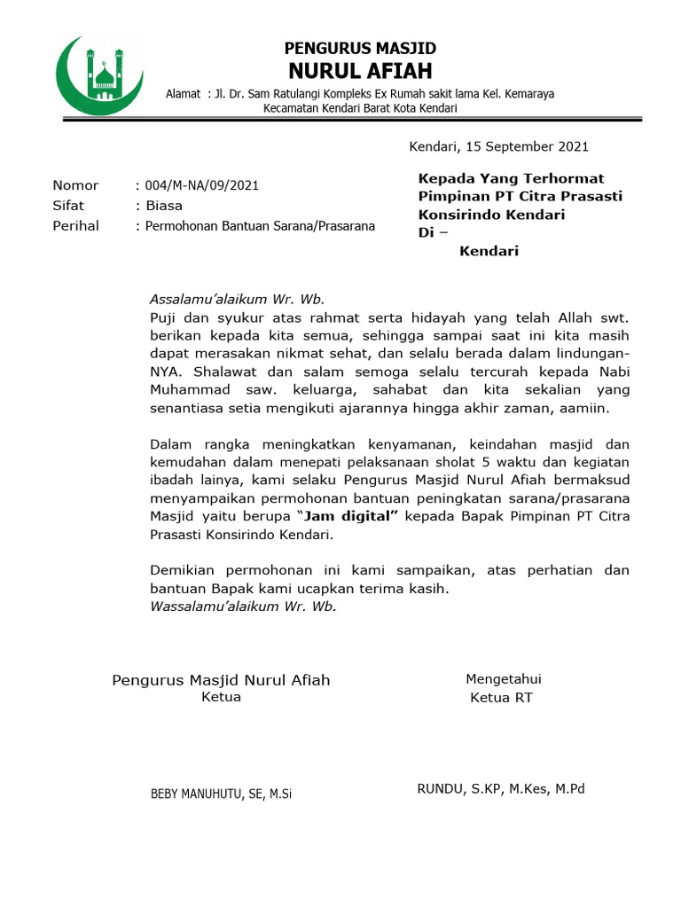 Proposal Bantuan Jam Digital | PDF