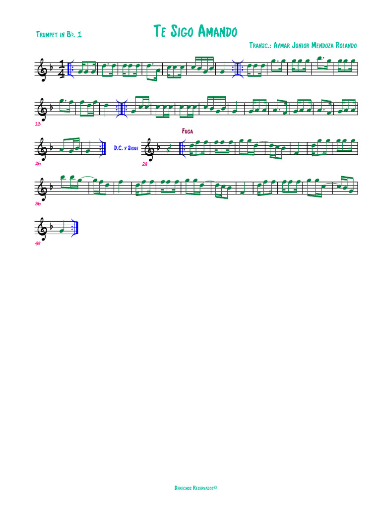 Huayno - Te Sigo Amando - Re Menor - DM - Trompeta | PDF