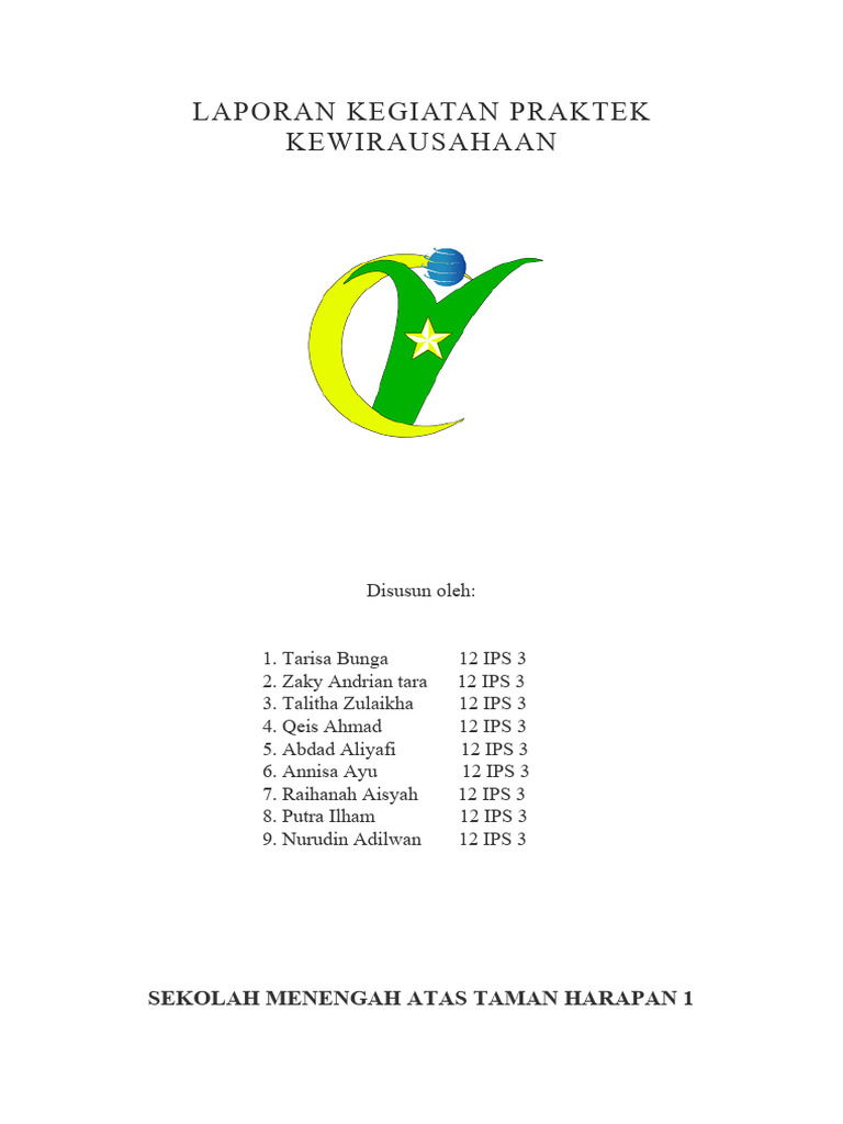 Laporan Kegiatan Praktek Kewirausahaan Pdf