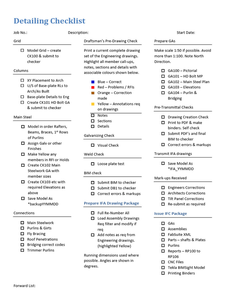 Detailing Checklist - Steel | PDF