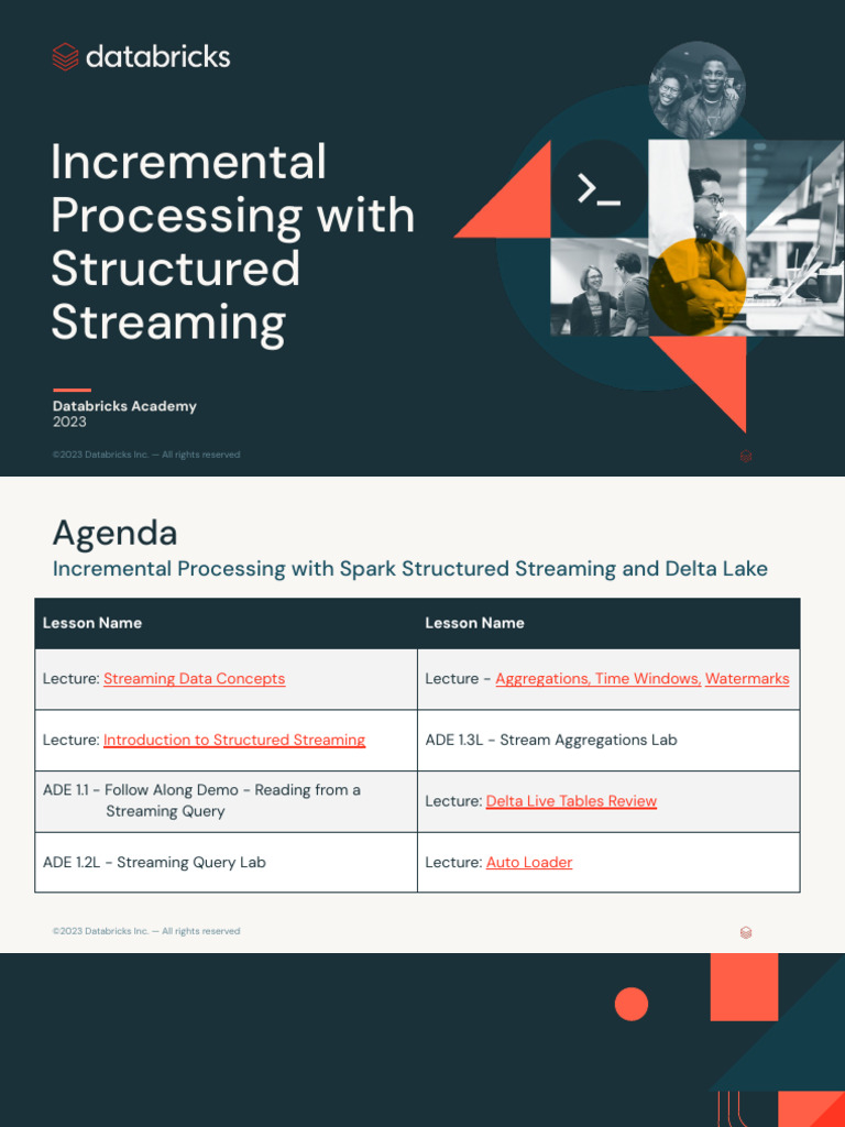 Ade Mod 1 Incremental Processing With Spark Structured Streaming Pdf Apache Spark Json