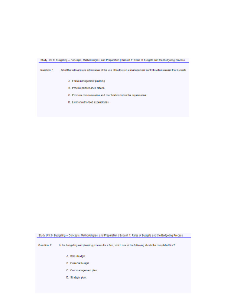2 Gleim Questions 2019unit 9 Q | PDF