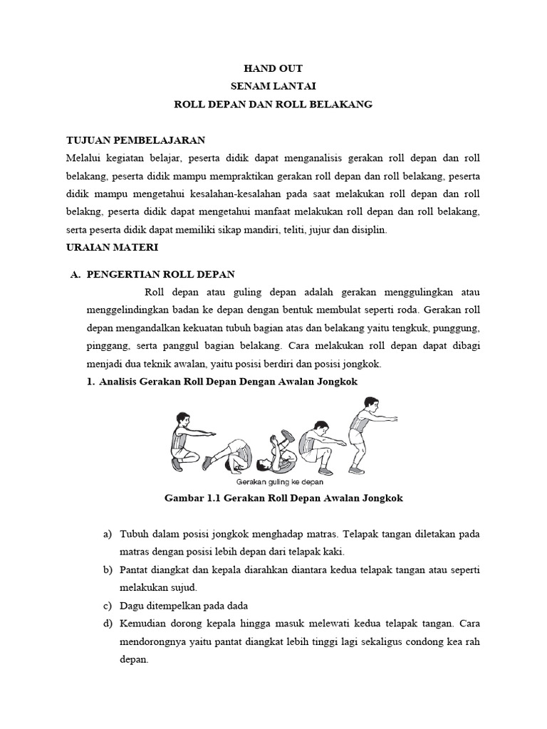 Teknik Roll Depan dan Belakang Senam | PDF