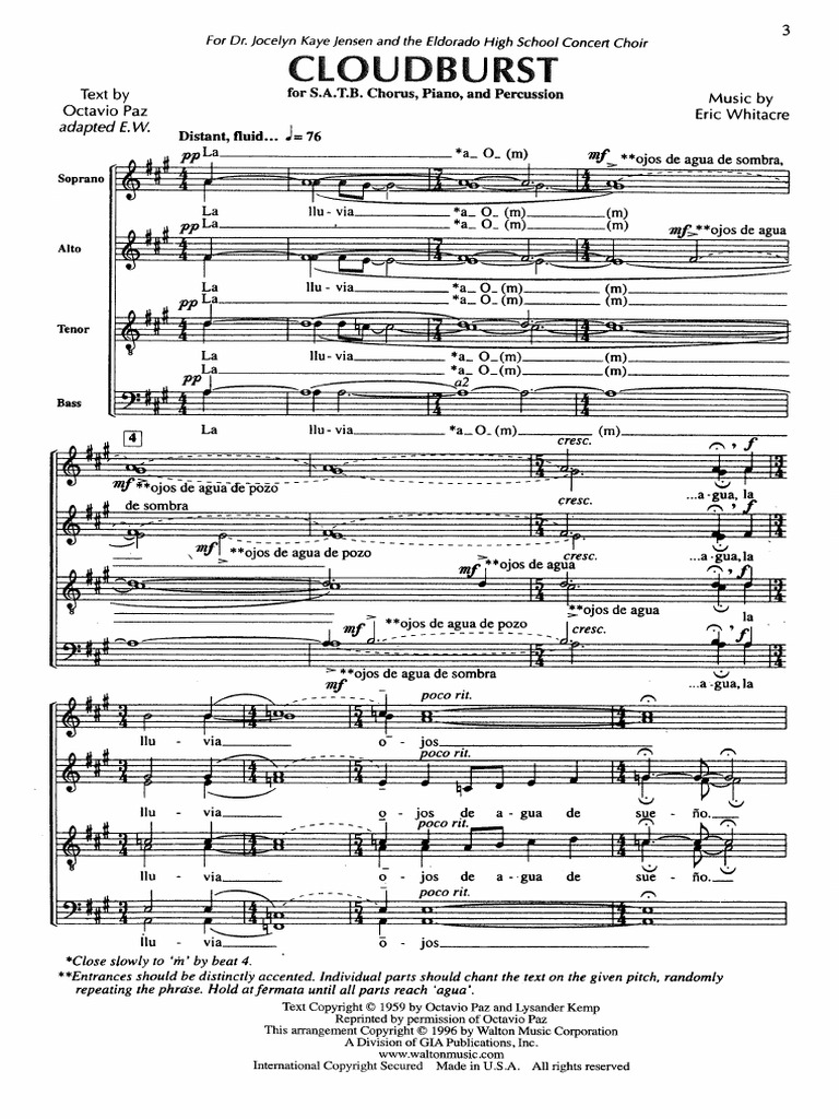 Cloudburst E Whitacre Pdf