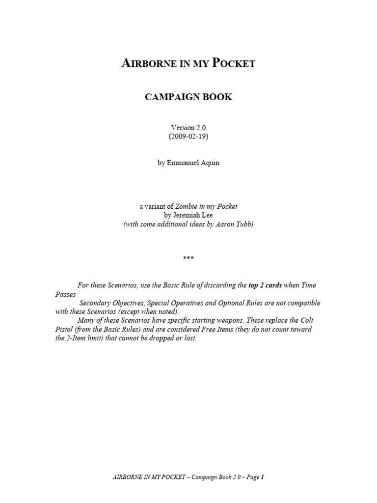 Airborne in my Pocket-Campaign Book 2.0 | PDF | Military | Military Science