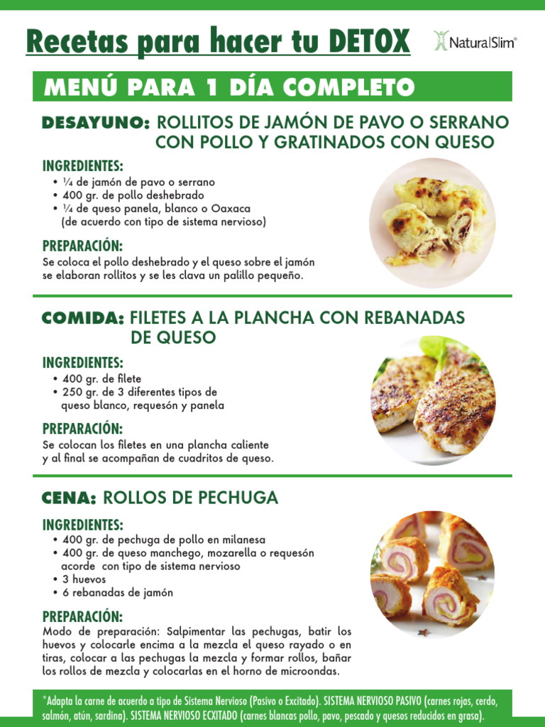 Recetas para Detox Con Logo - 3 | PDF | filete | Carne