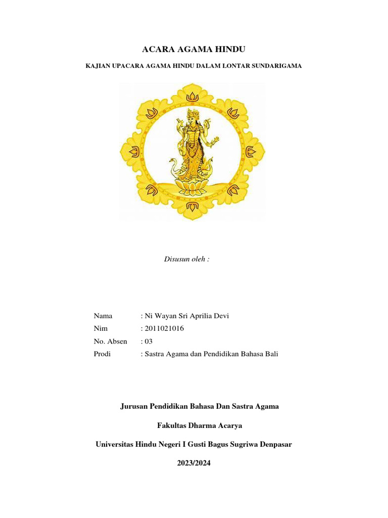 Acara Agama Hindu | PDF | Agama & Spiritualitas