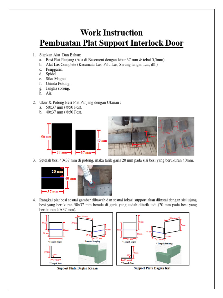 WI Pembuatan Plat Support Interlock Door | PDF WI Pembuatan Plat Support Interlock Door | PDF