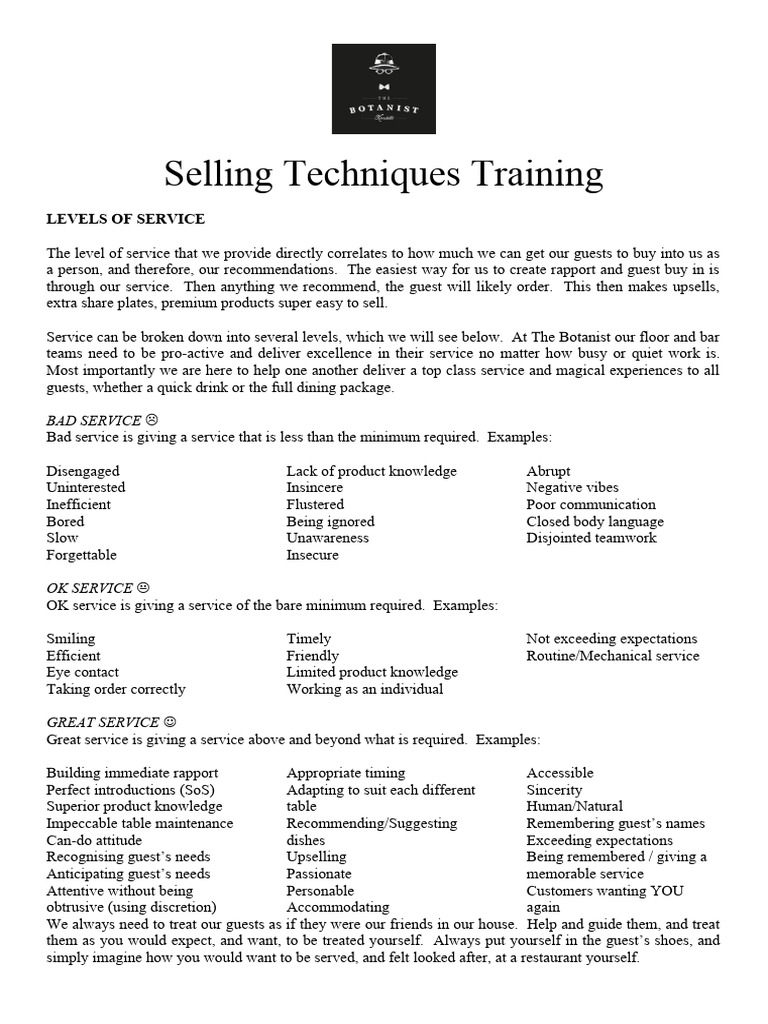 Selling Techniques | PDF