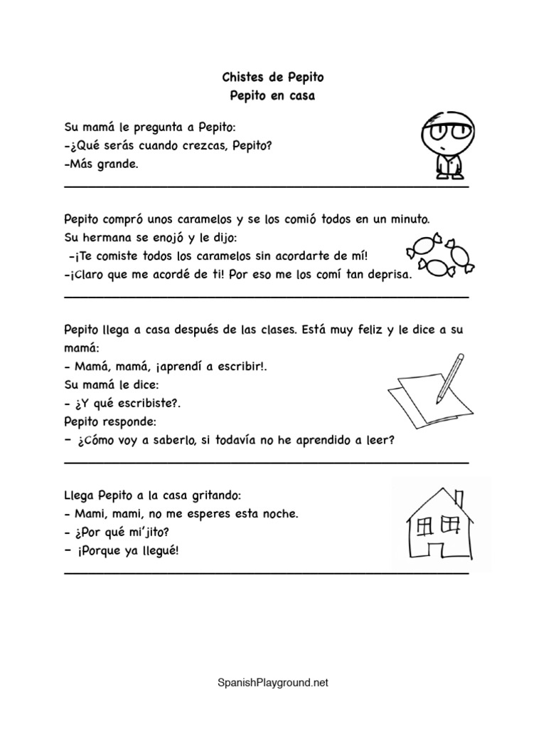 Chistes cortos de Pepito para niños | PDF