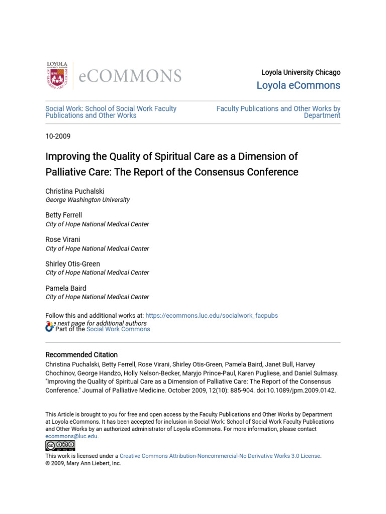 Improving The Quality of Spiritual Care As A Dimension of Palliat | PDF ...