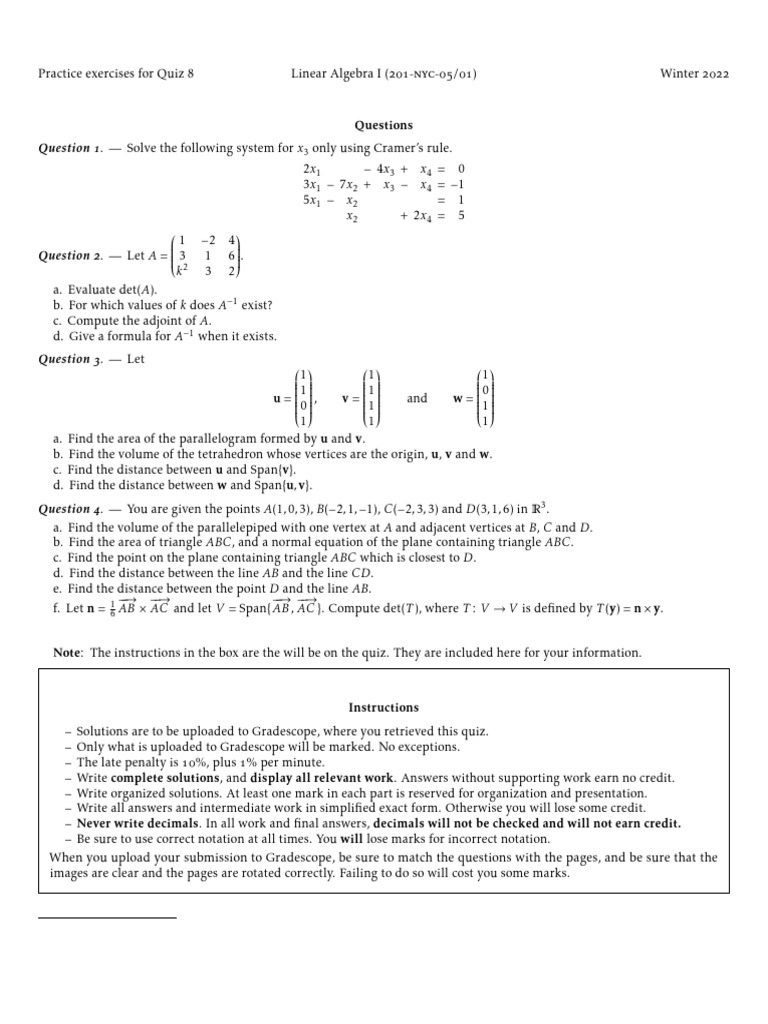 Linear Algebra 2 | PDF | Basis (Linear Algebra) | Area