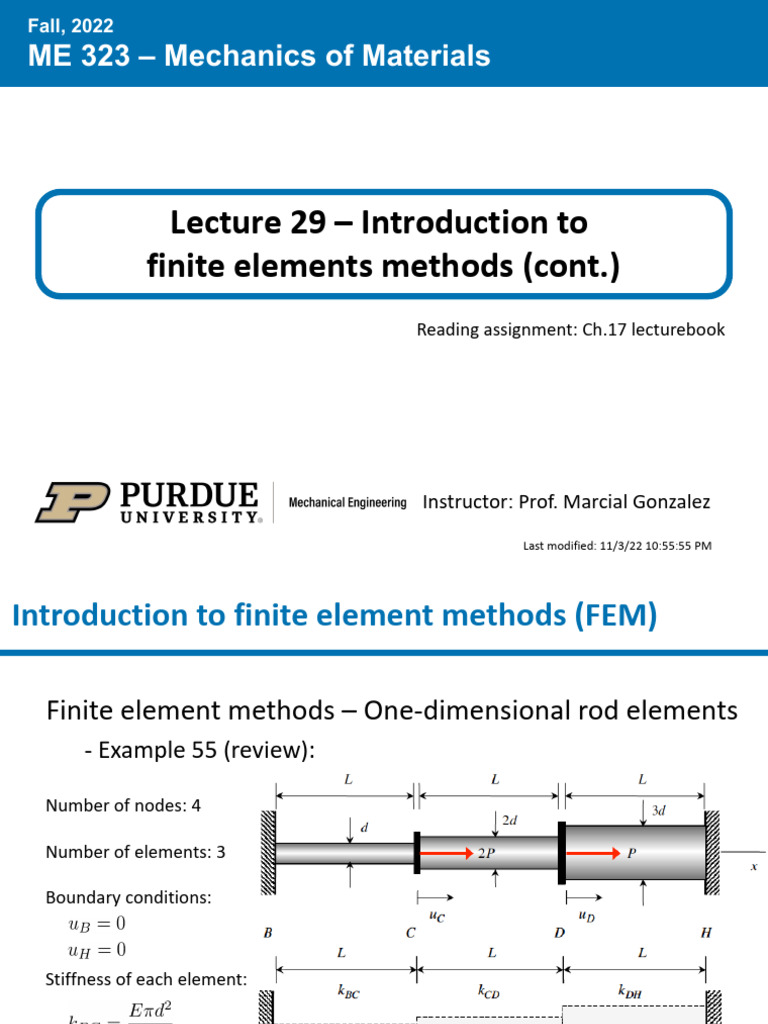 Lecture 29 | PDF | Bending | Finite Element Method