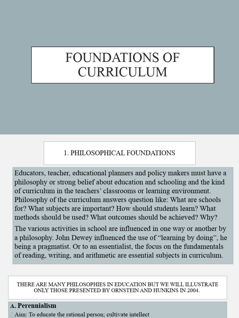 Foundations of Curriculum | PDF | Curriculum | Learning