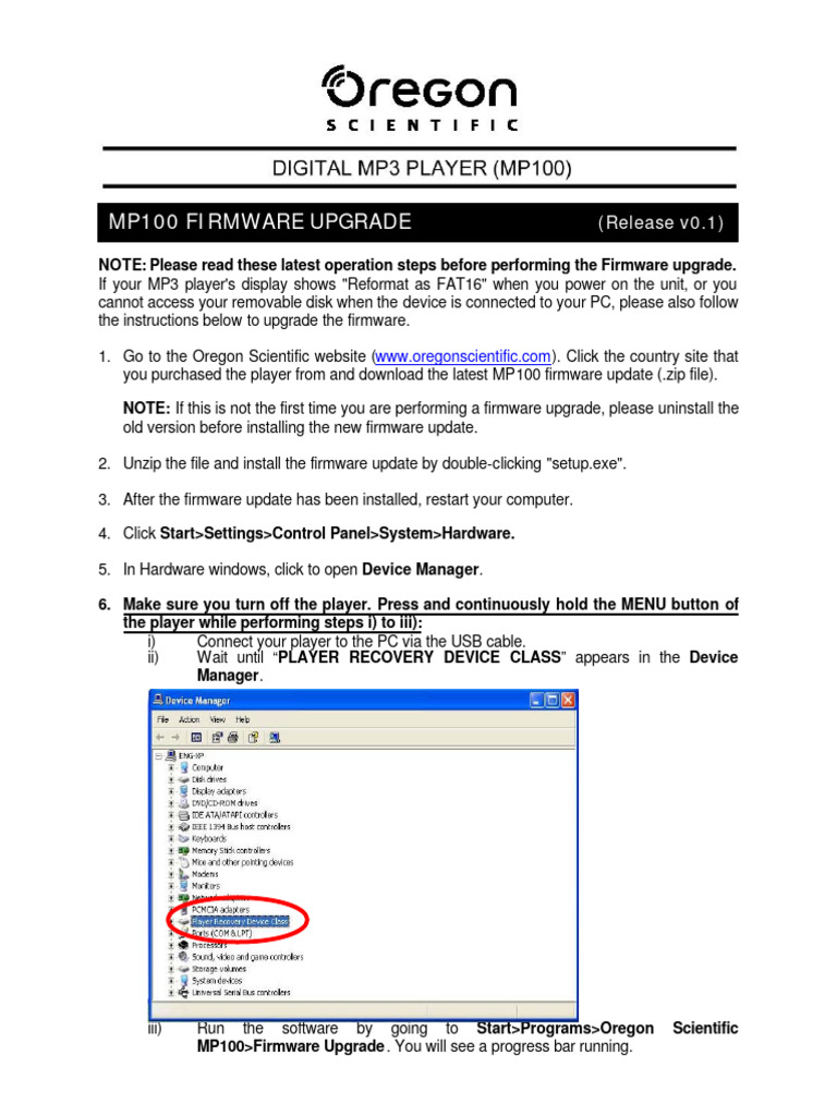 MP100 Firmware Upgrade Guide | PDF