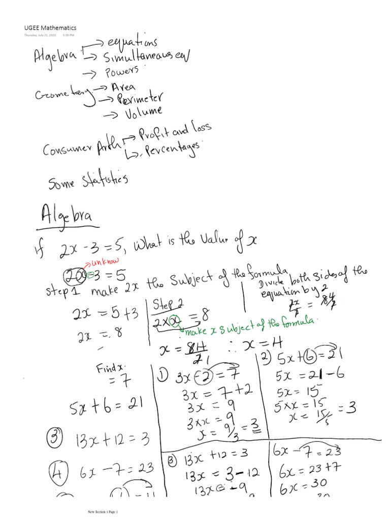 Algebra Ugee | PDF