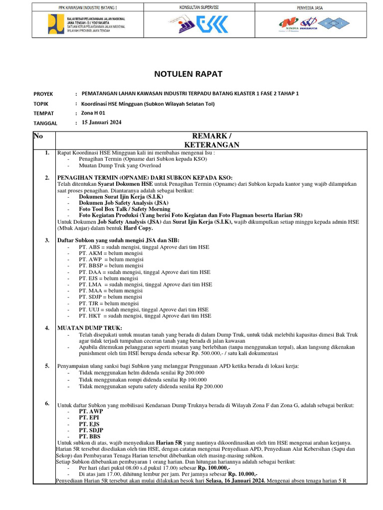 Hasil Notulen 15 Januari 2024 | PDF | Teknologi & Rekayasa