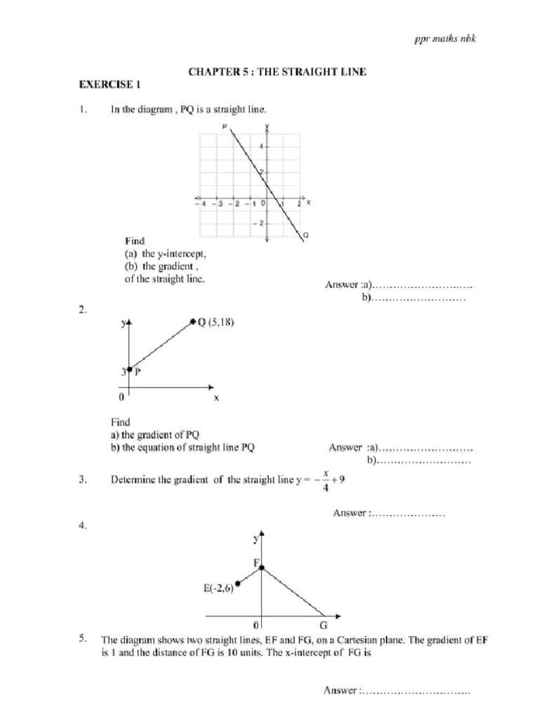 C9 Straight Line Form 3 | PDF