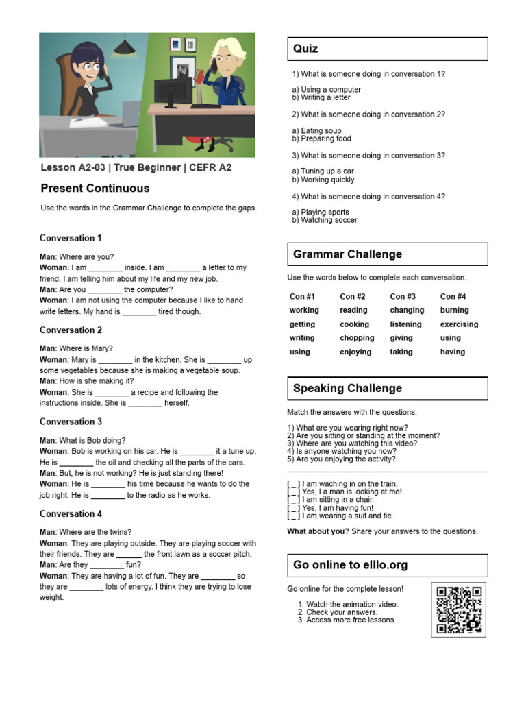 Present Continuous | PDF