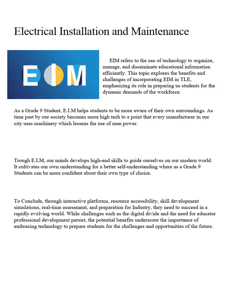 EIM: Empowering Grade 9 Students in Tech | PDF | Business | Computers