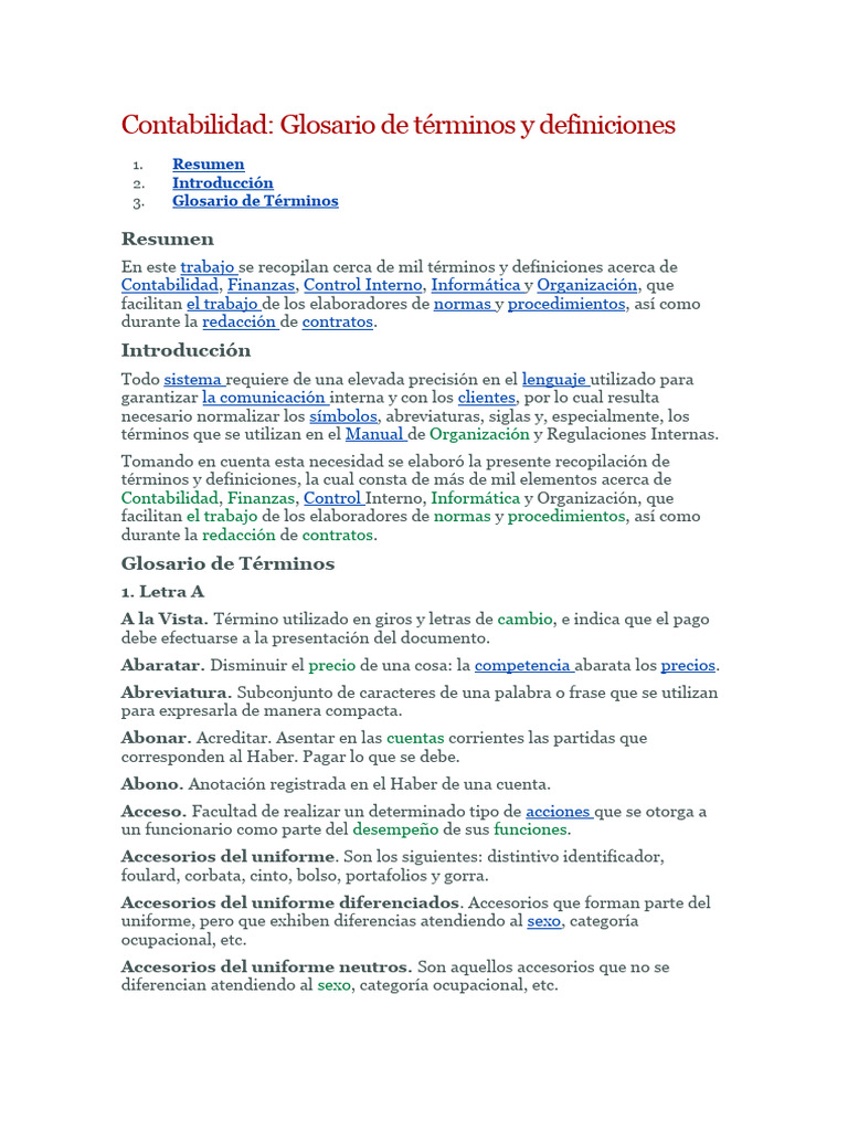 Contabilidad - Glosario y Terminos | PDF | Cheque | Compartir (Finanzas)
