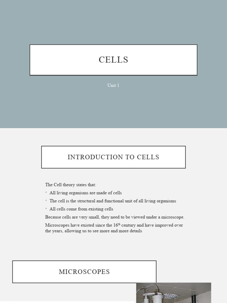 Cells Unit 1 | PDF