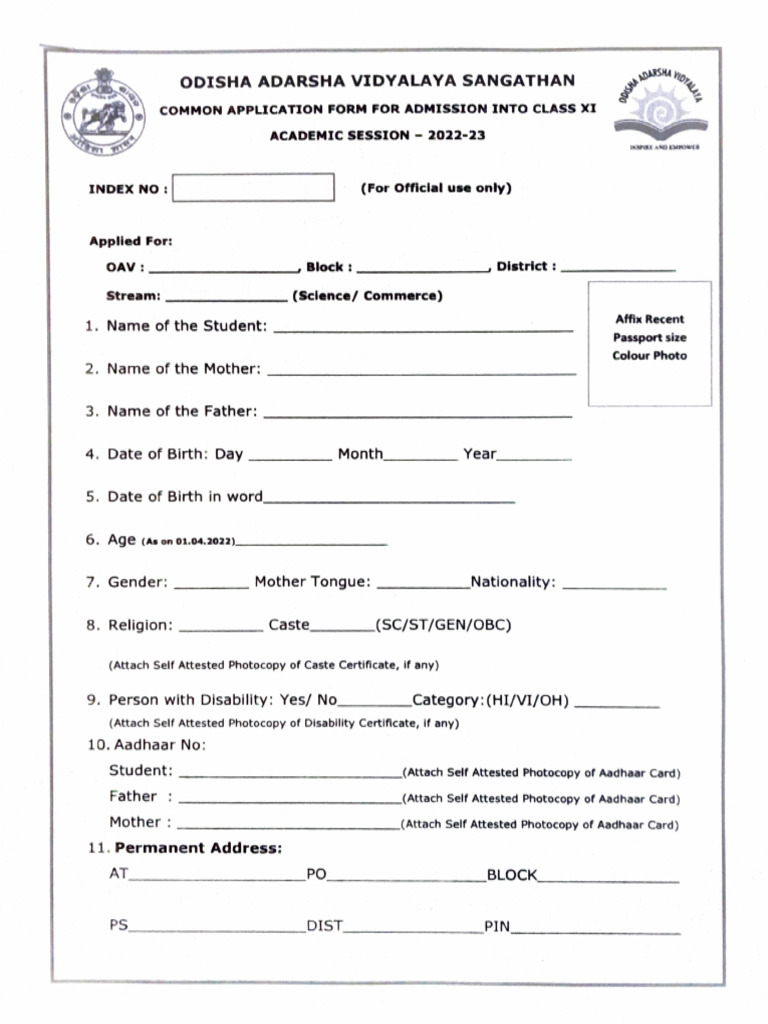 Iconic Oav Application Form | PDF