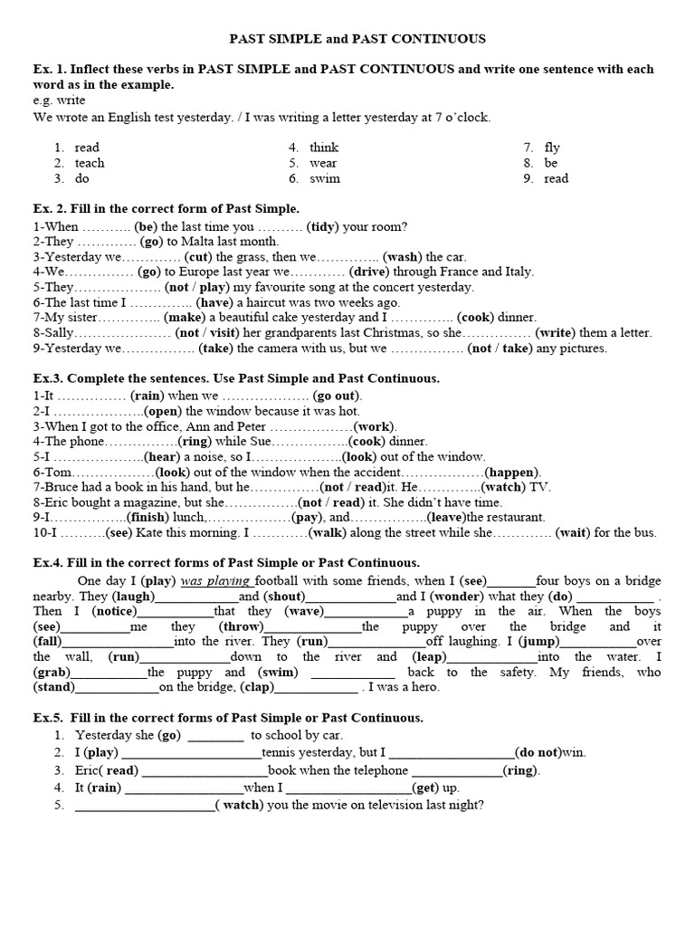 Past Simple Vs Past Continuous | PDF | Language Families | Linguistic ...