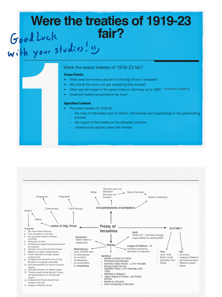 Key Topics 1-3 Revision Guide | PDF | Treaty Of Versailles | League Of ...