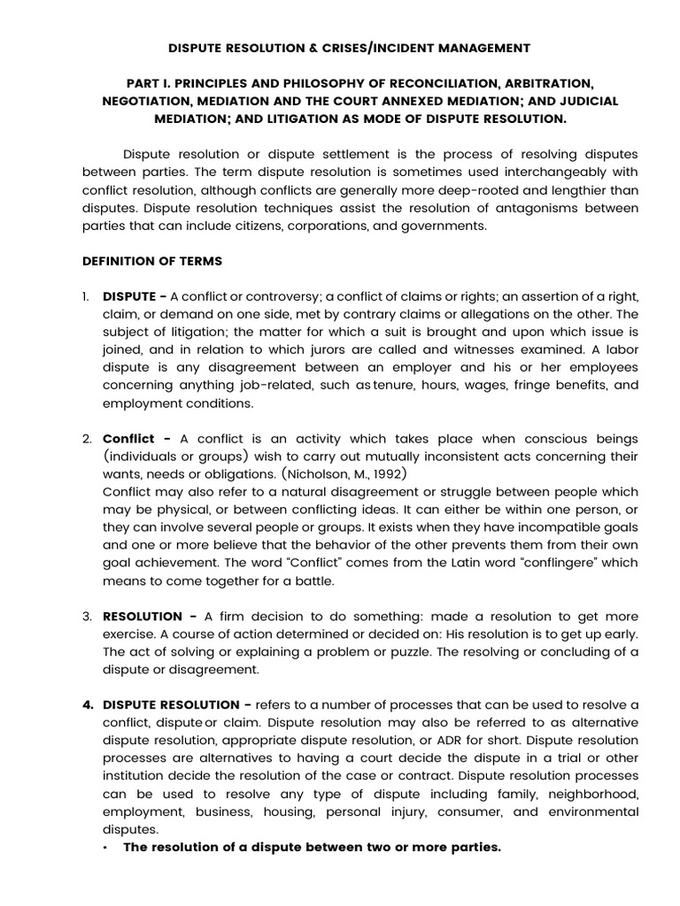 Part 1 | PDF | Mediation | Alternative Dispute Resolution