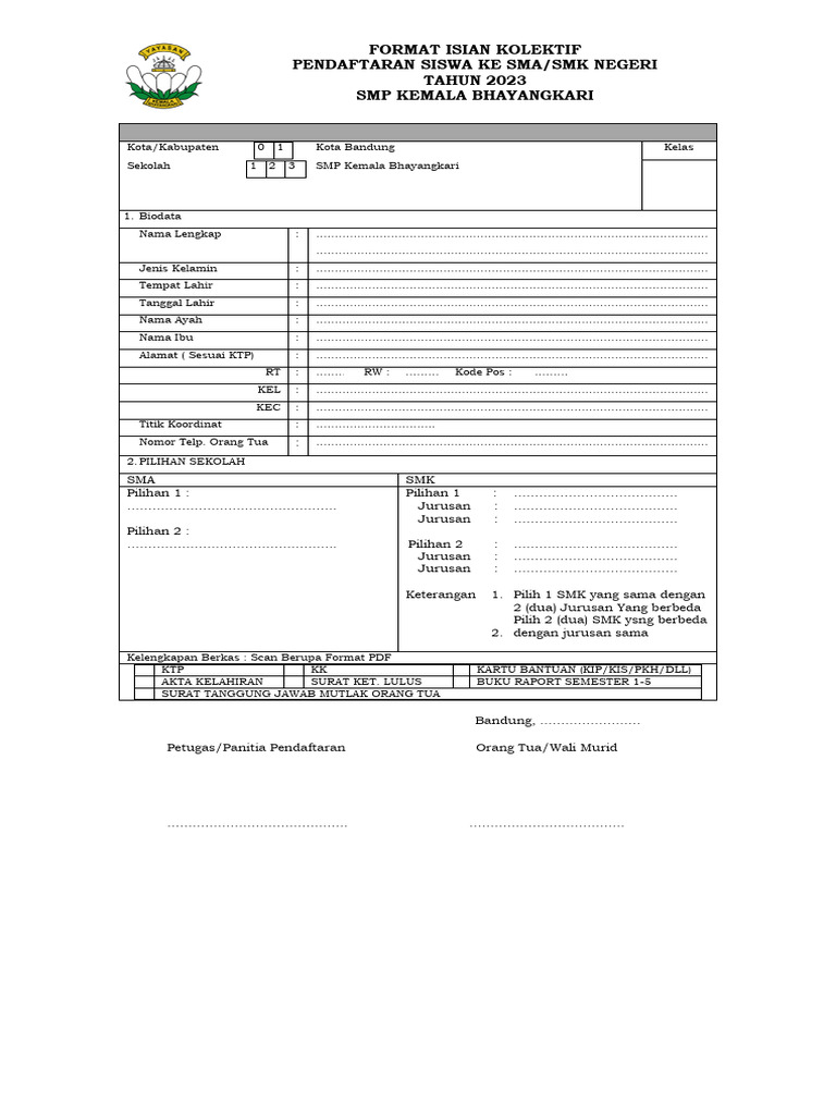 Format PPDB KEluar | PDF