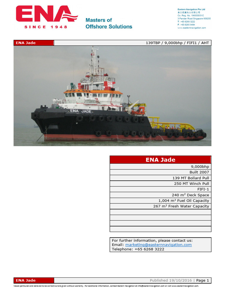 Specs ENA Jade | PDF | Anchor | Watercraft