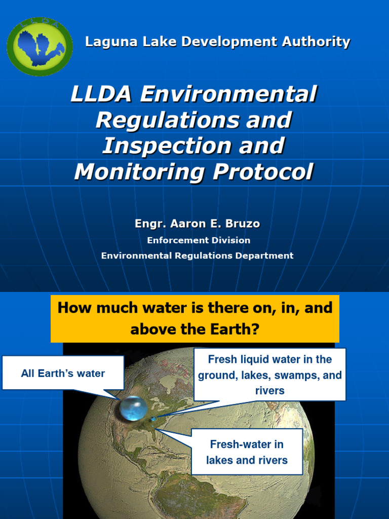 LLDA Monitoring Protocol ppt2018 | PDF | Water Quality | Effluent