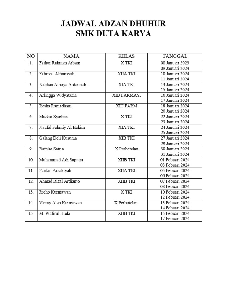 Jadwal Adzan 2024 | PDF | Perjalanan