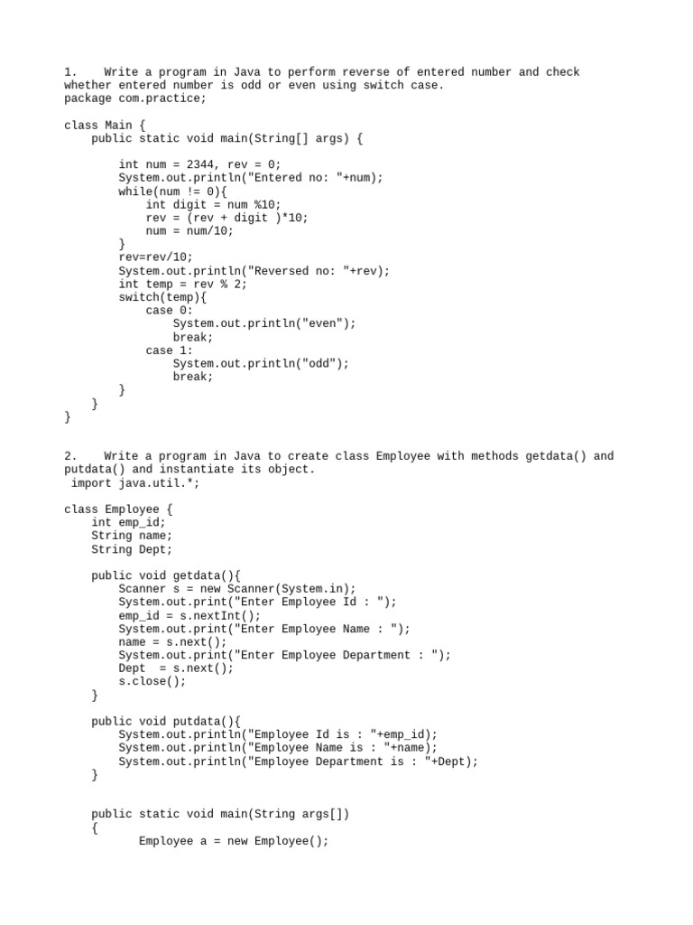 Java Program Pdf Constructor Object Oriented Programming Programming