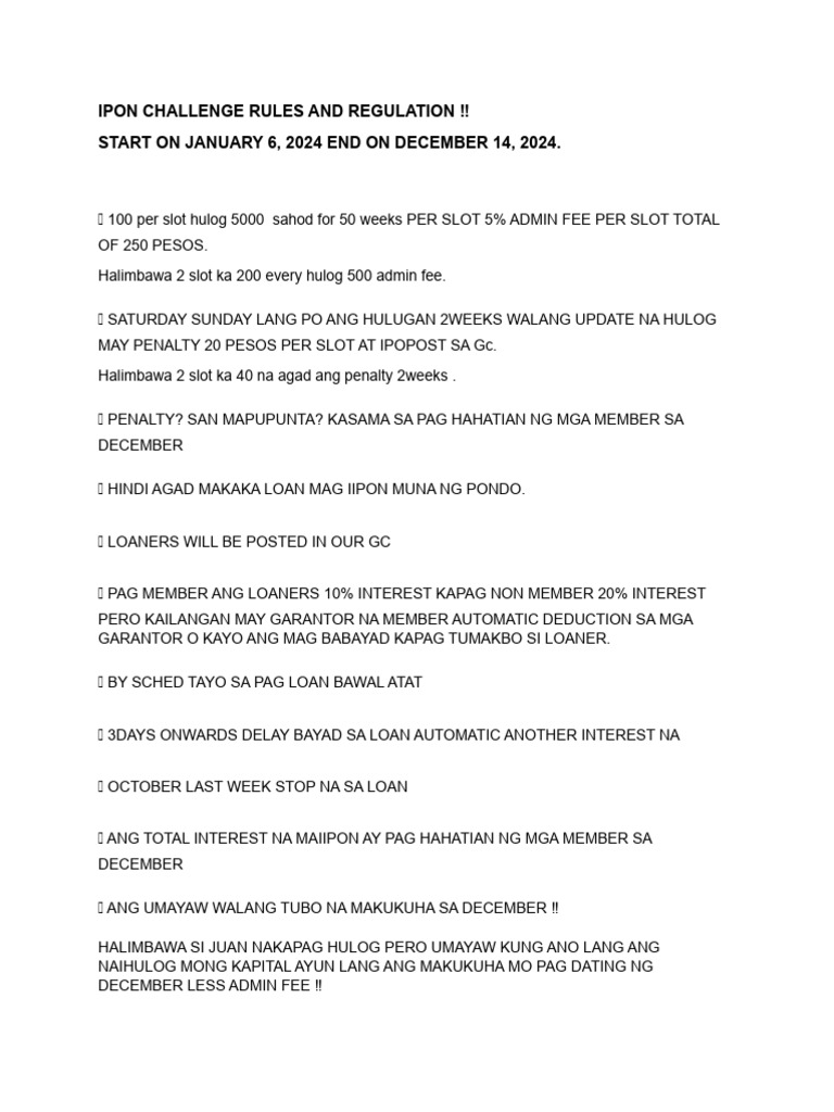 Ipon Challenge 2024 | PDF