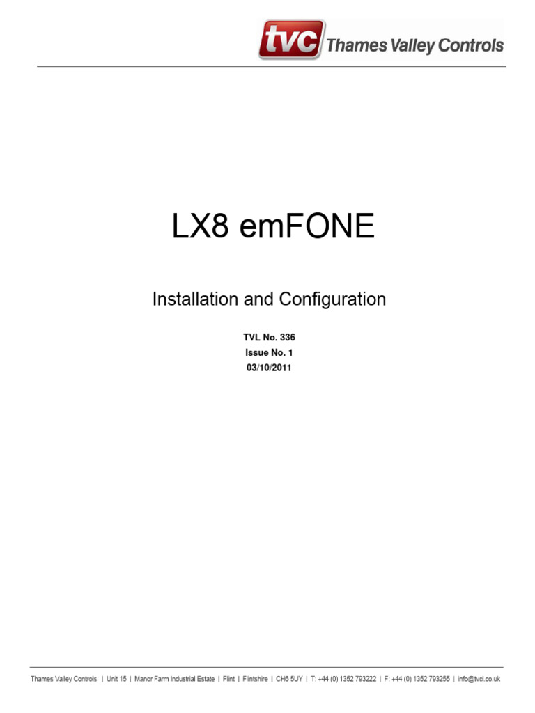 TVL336 LX8 EmFONE Installon and Configuration | PDF | Menu (Computing ...