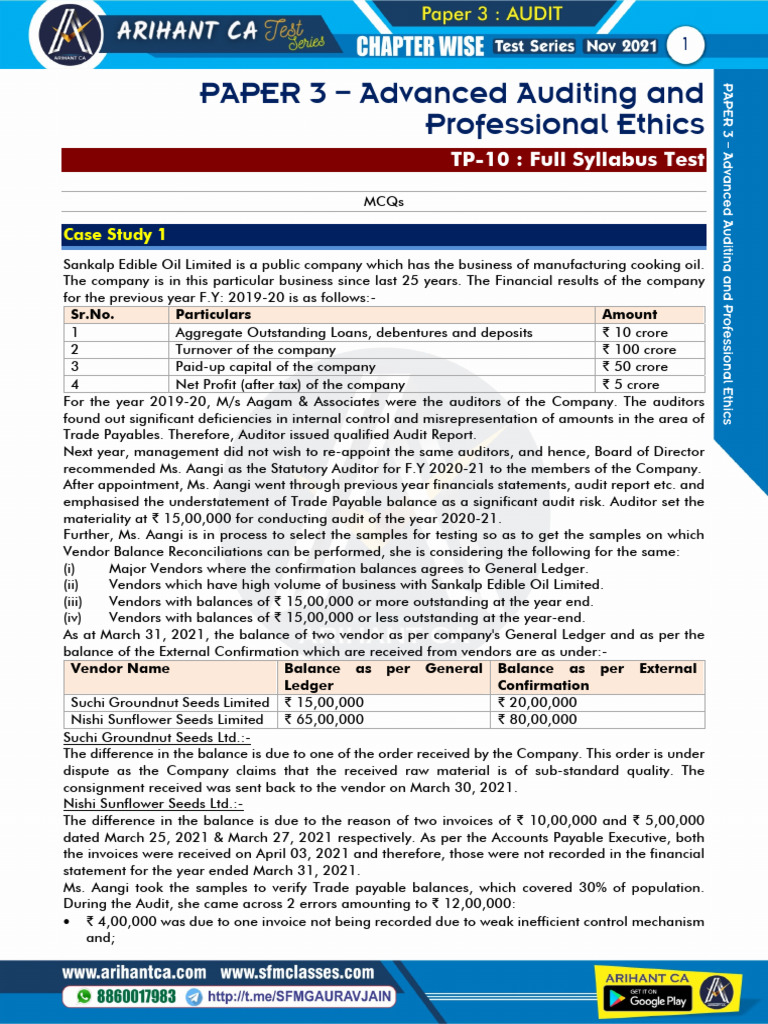 Paper 3 - Audit - TP-10 | PDF