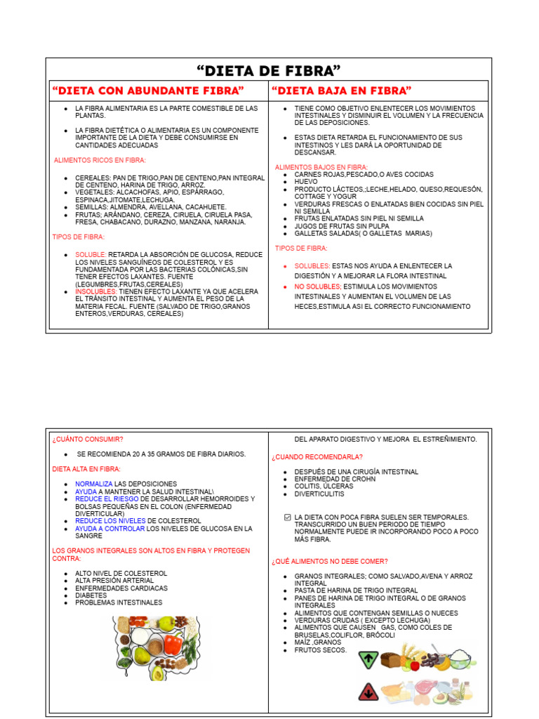 Dieta de Fibra | PDF | Dieta y nutrición | Fibra dietética