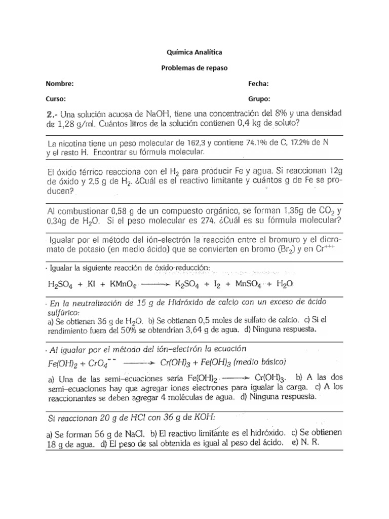 Problemas de Repaso | PDF