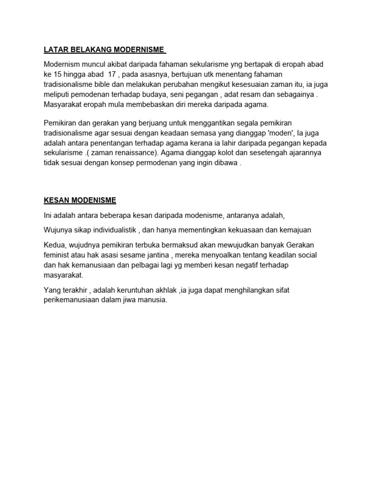 Report Ctu552 Modenisme | PDF