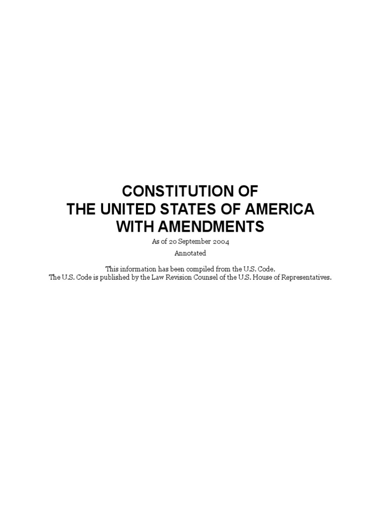 Constitution of USA | PDF | Article One Of The United States ...