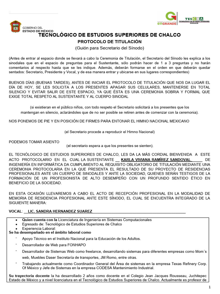 Protocolo de Titulación en Chalco | PDF | Maestros