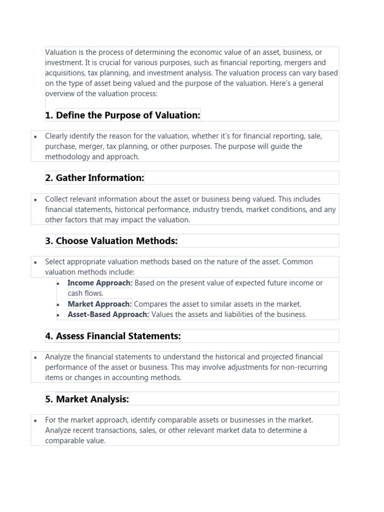 Valuation Process | PDF | Valuation (Finance) | Discounted Cash Flow