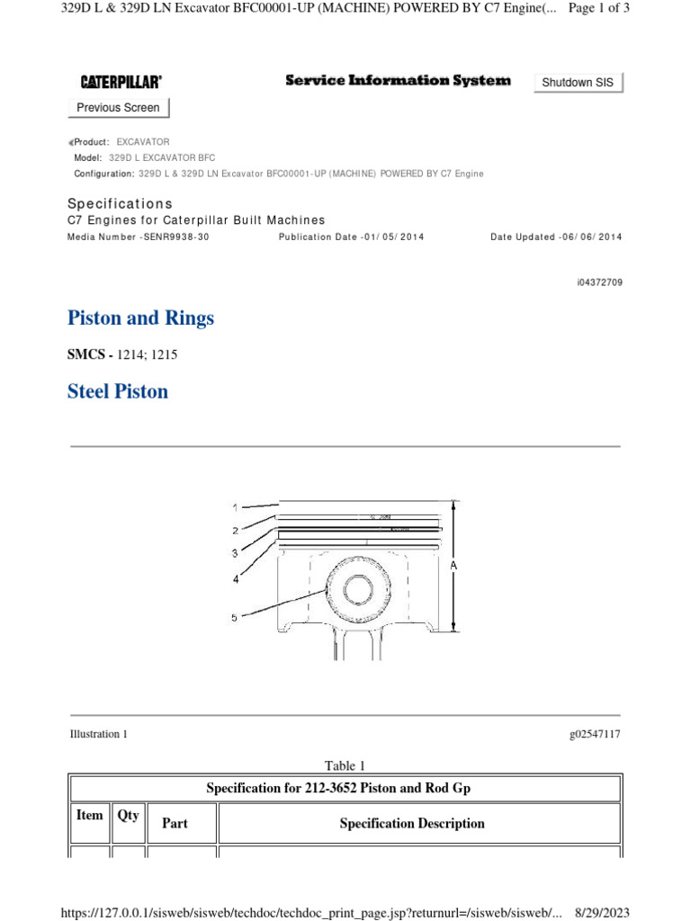 Piston Enggine c7 | PDF | Piston | Cylinder (Engine)