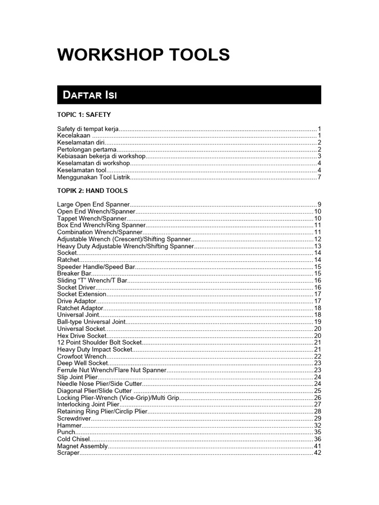 Essential Workshop Tools and Safety | PDF | Machines | Mechanical ...