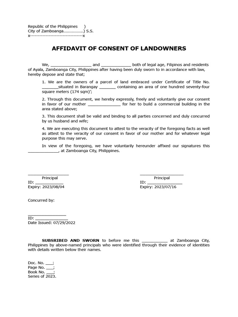 Affidavit of Landowner Consent | PDF